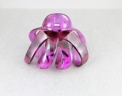 Purple octopus hair clip big spider barrette plastic claw clamp cheetah ...