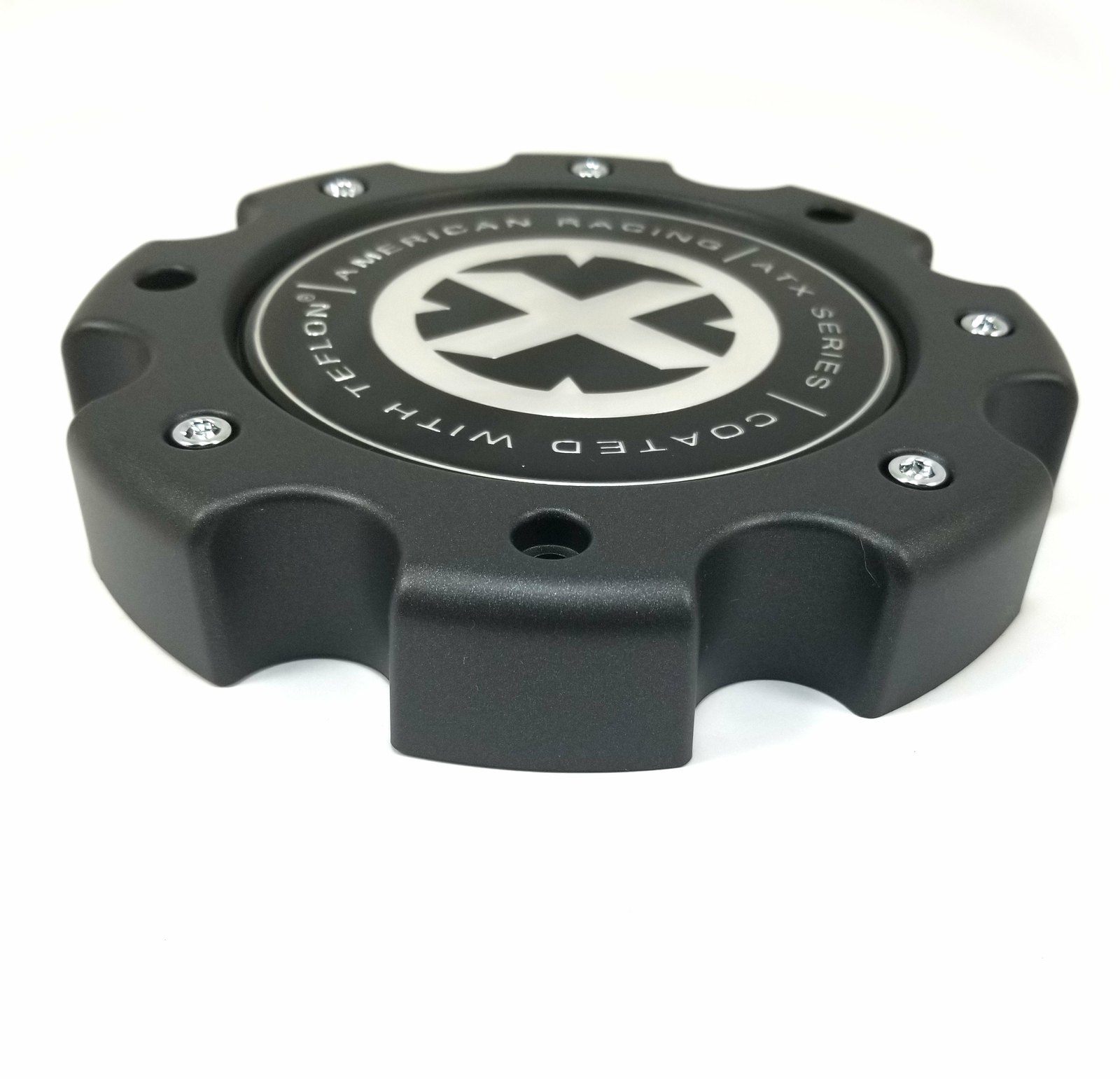 4 American Racing ATX Black F/R Dually Center Caps 8x6.5/165/170/200 ...