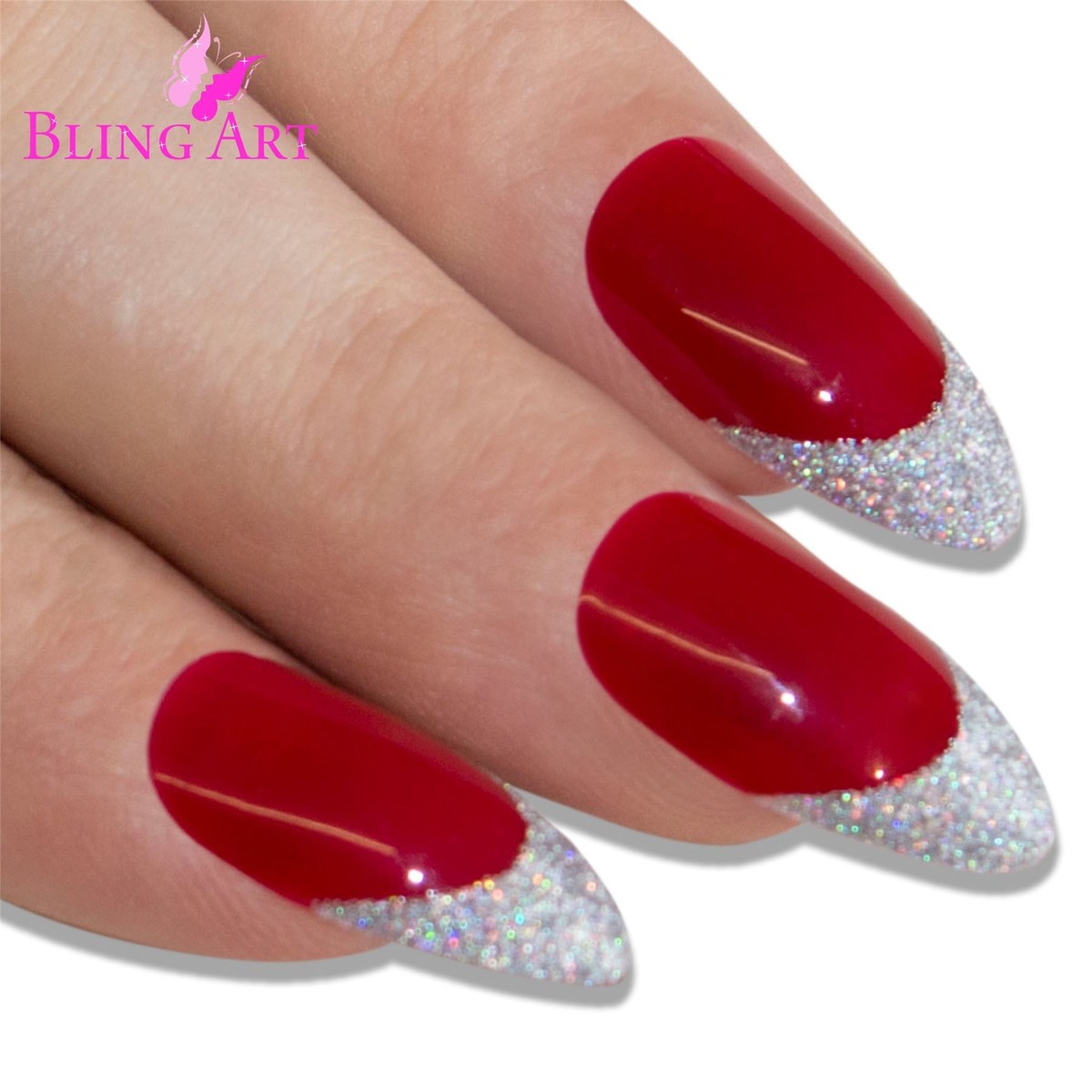 Red Pointy Nails Designs