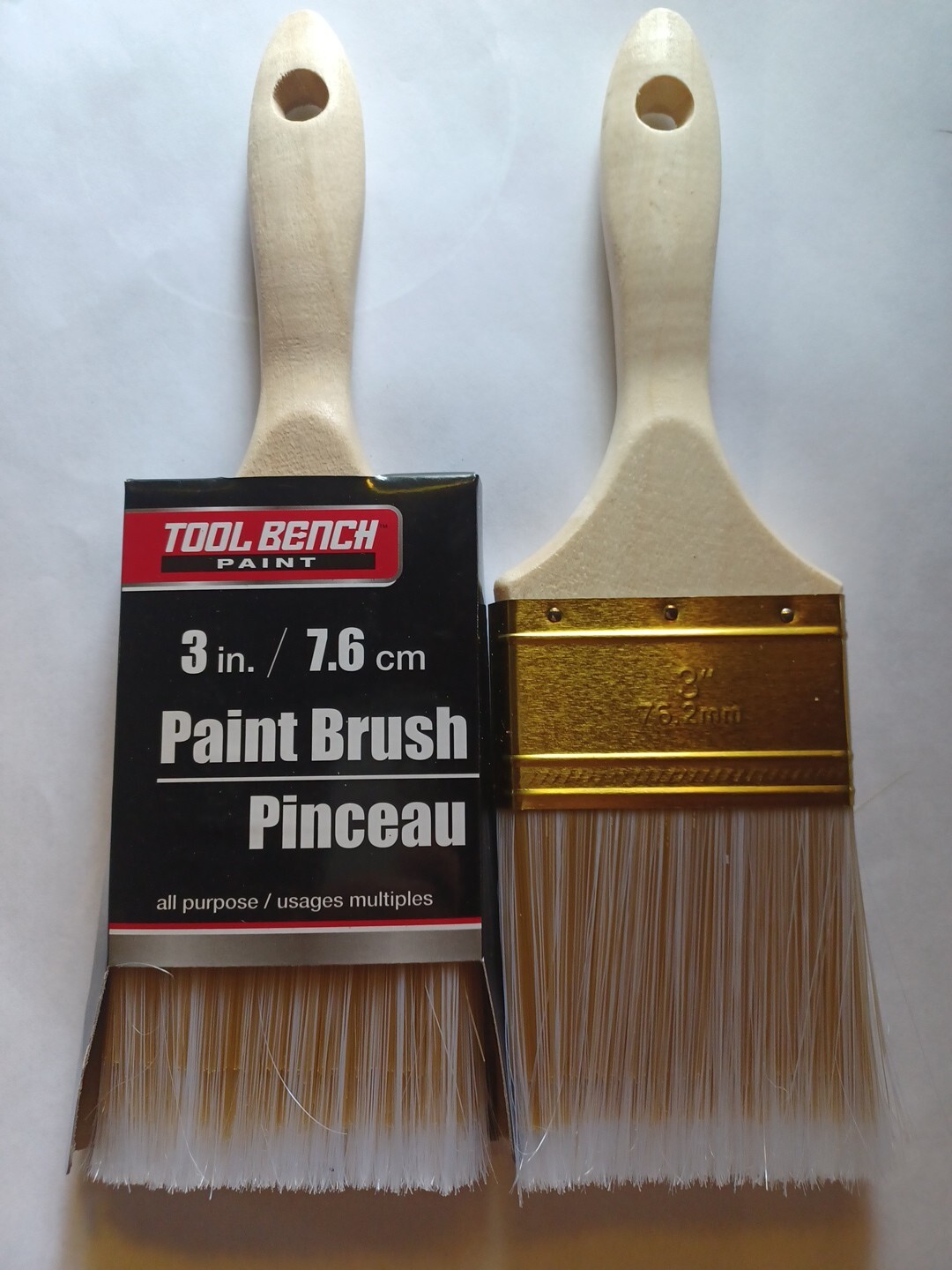 Lot Of 5 Paint Brushes Wood Handle 3" All Purpose Paint Brush 3 inch ...