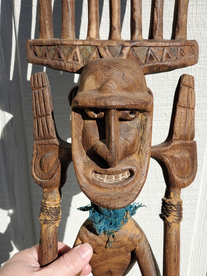 32" OCEANIC PAPA NEW GUINEA SEPIK RIVER TRIBAL WOOD CARVING STATUE ...
