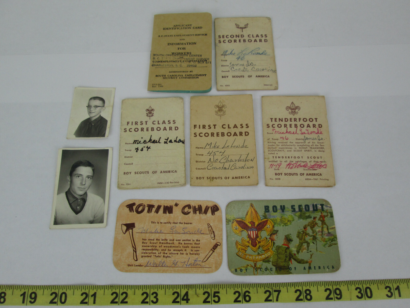 Lot of Vintage Boy Scouts of America First Class Scoreboard Totin' Chip ...