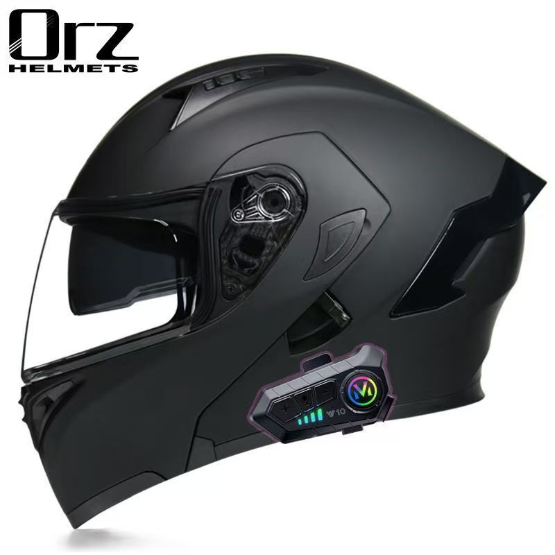 Bluetooth Motorcycle Intercom Helmet Racing Dual Visors Modular ...