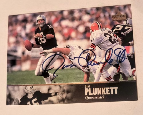 1997 UPPER DECK LEGENDS JIM PLUNKETT AUTOGRAPH AUTO AL-155 SIGNED ...