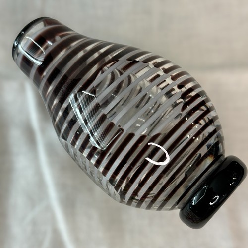 Vintage 1997 David Lindsay Studios Striped Signed Art Glass Vase | eBay