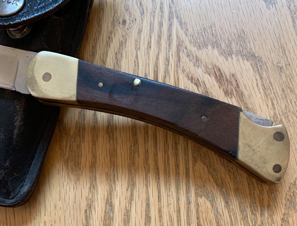 RARE BUCK 2 LINE INVERTED REVERSE SIDE STAMP 110 KNIFE USED D27 | eBay
