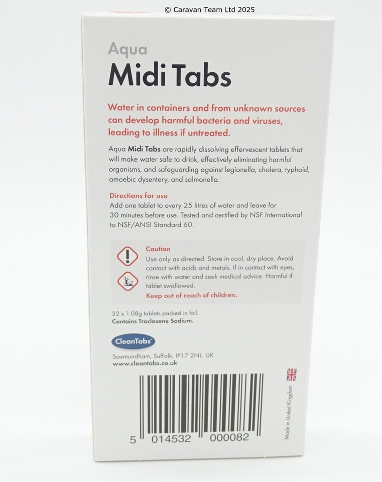 CLEAN TABS WATER PURIFYING TABLETS AQUA MIDI - 32 TABLETS | eBay UK