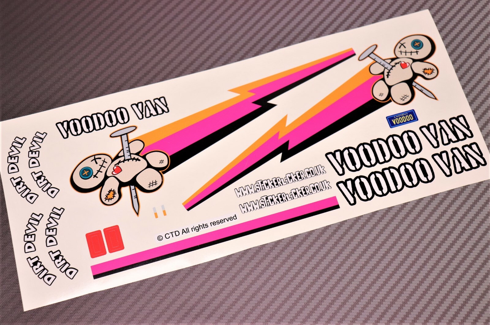 Voodoo Van Retro V. Doll theme vinyl stickers Fit Tamiya Lunch Box ...