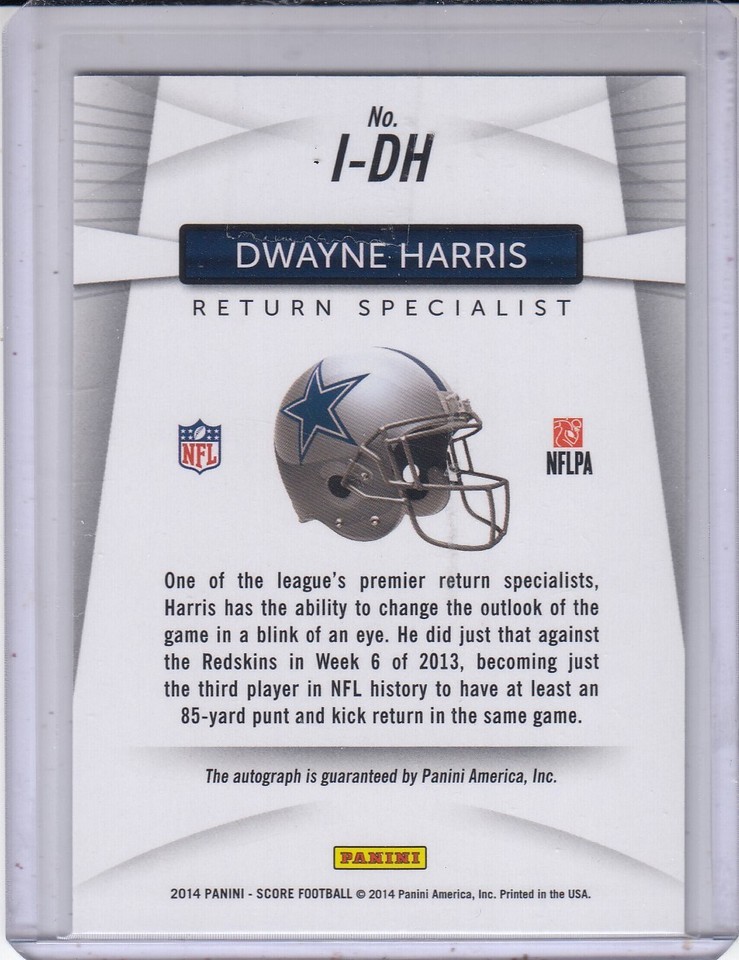 DWAYNE HARRIS 2014 Panini Hot Rookies Inscriptions #IDH Cowboys | eBay