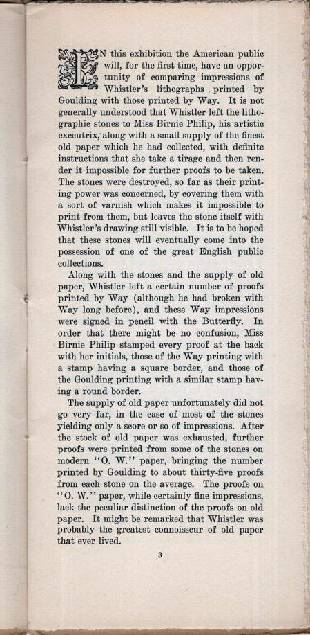 1921 Whistler Exhibition Catalogue Lithographs Intro by David Keppel & Co NY | eBay