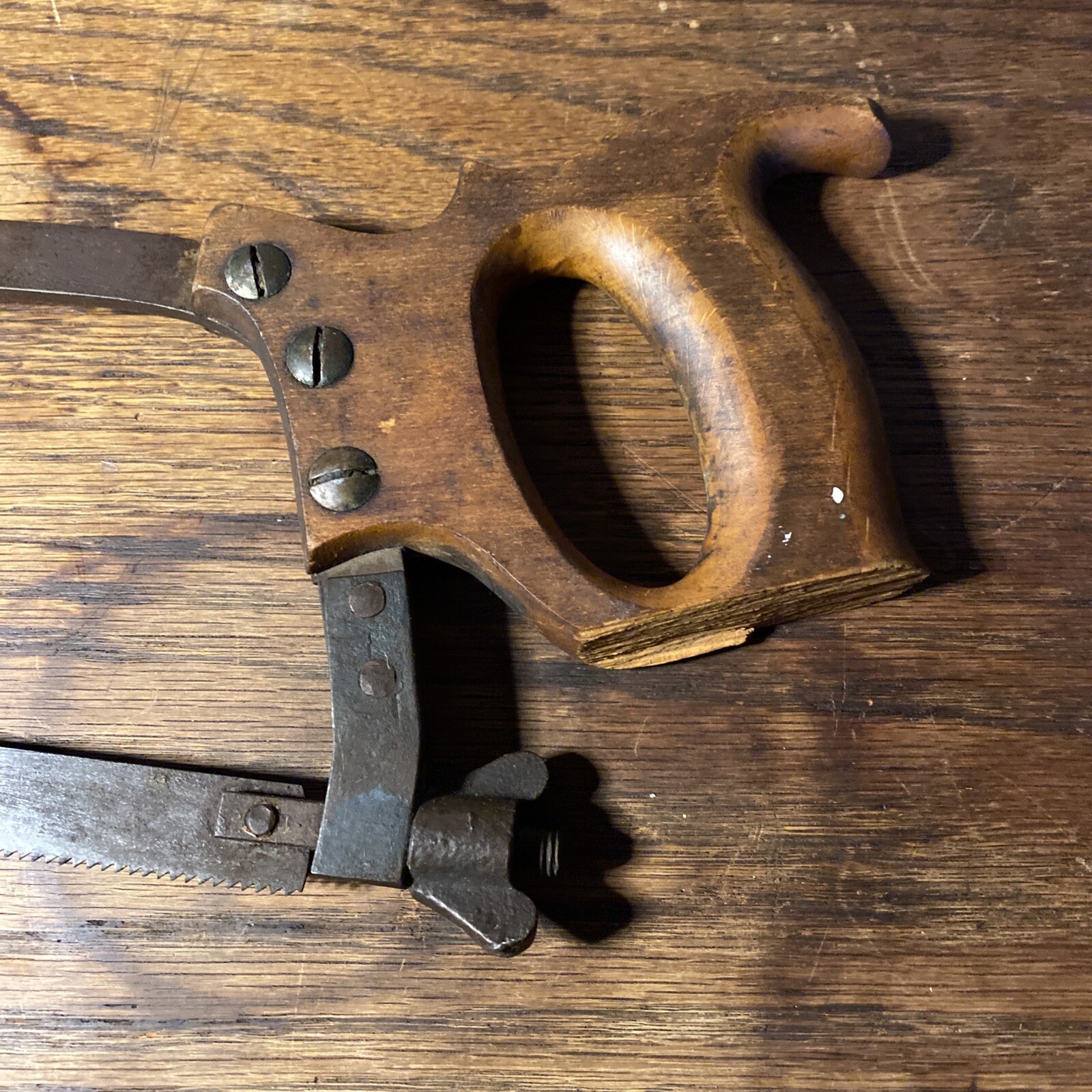 Vtg antique large Disston butcher meat bone cutting hand hacksaw 16 ...