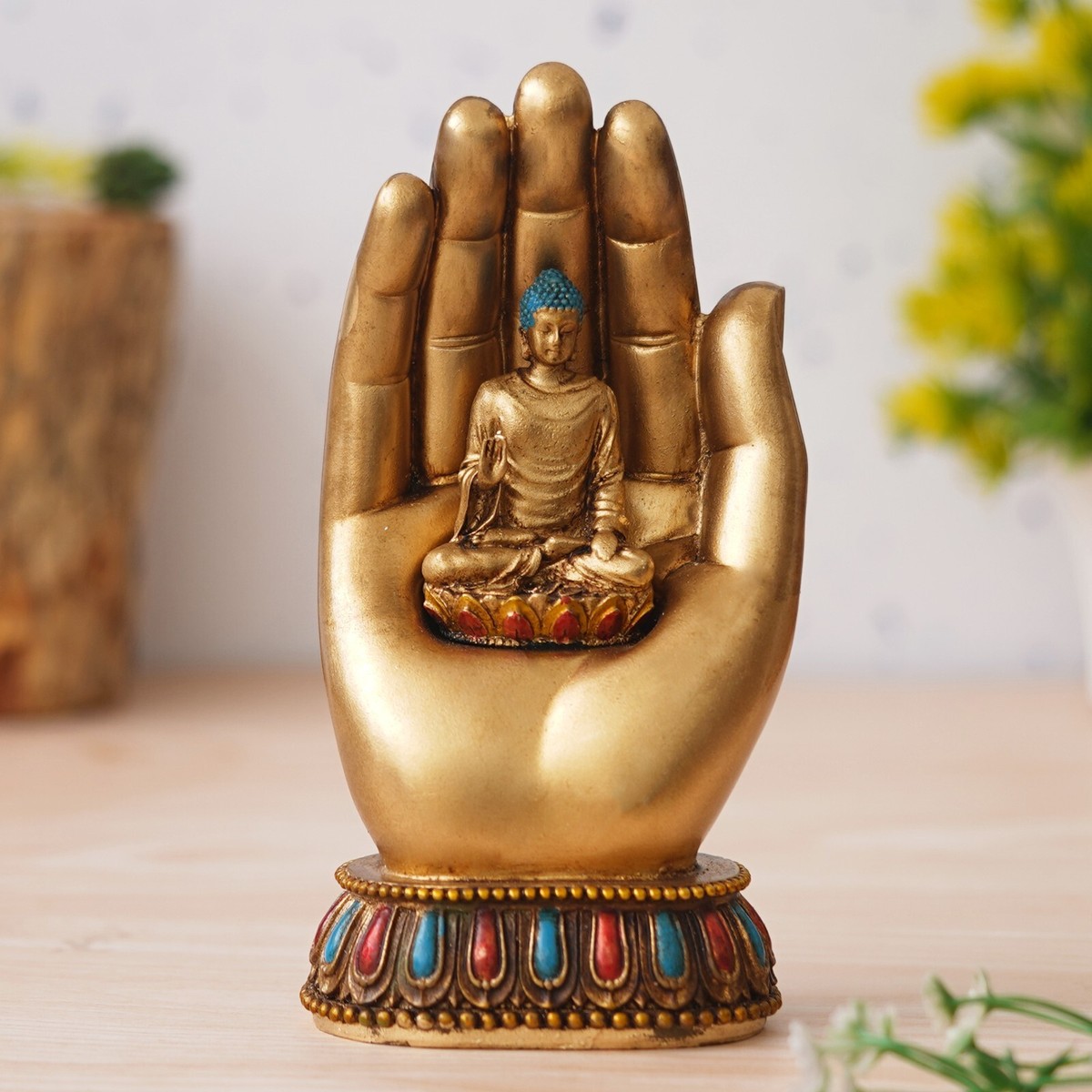 Gautama Buddha Famous Statue A Large White Buddha Statue Sitting On