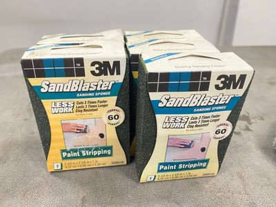 5 new 3M #11516 3-3/4" x 2-1/2" x 1" 60 Grit Coarse Sanding Sponge ...