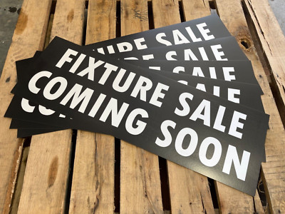 5 Pack Store Fixture Sale Coming Soon 2-Sided 12” x 36” 1ft x 3ft ...