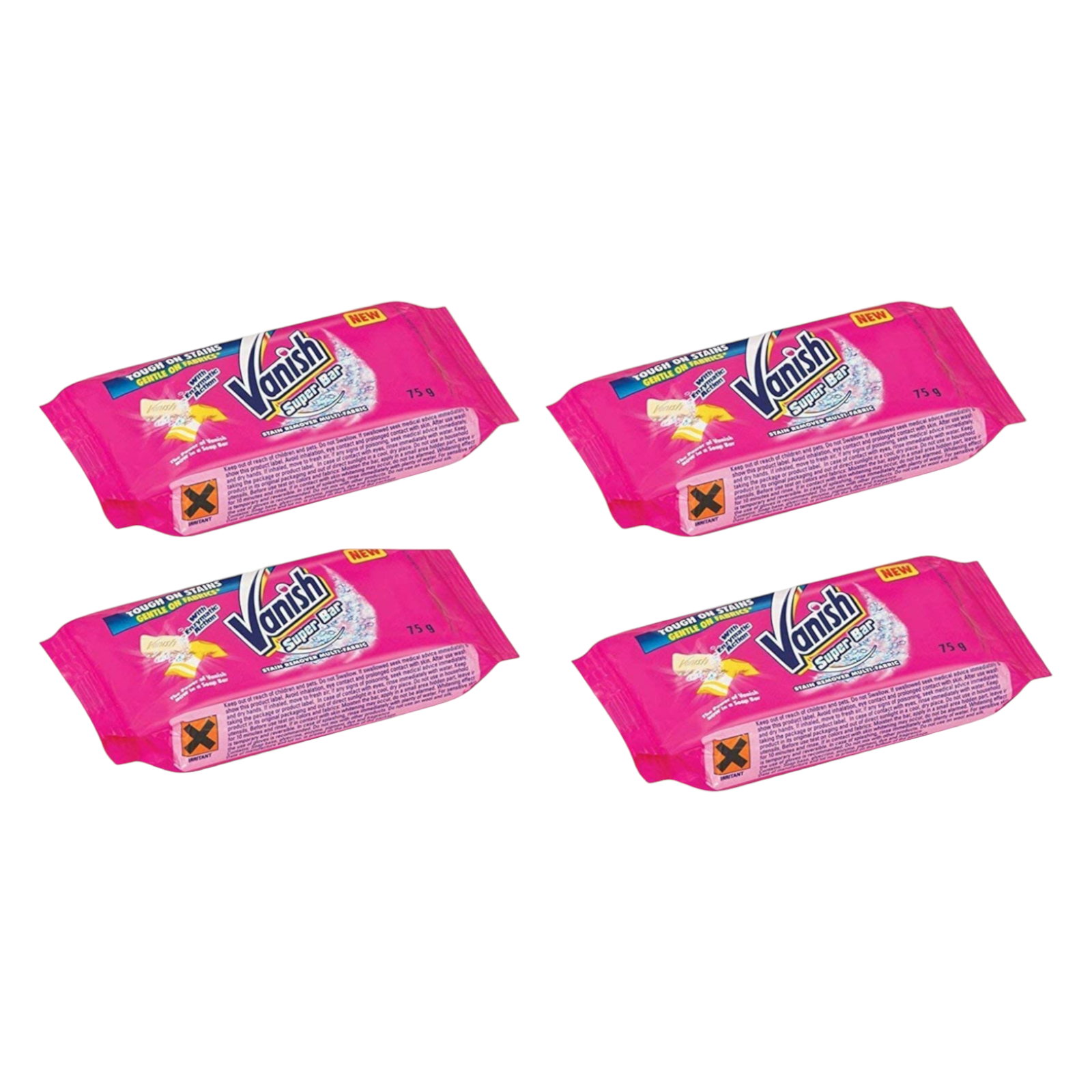4 x Vanish Stain Remover Pre-Wash Soap Bar Laundry Washing 75g Per Bar ...