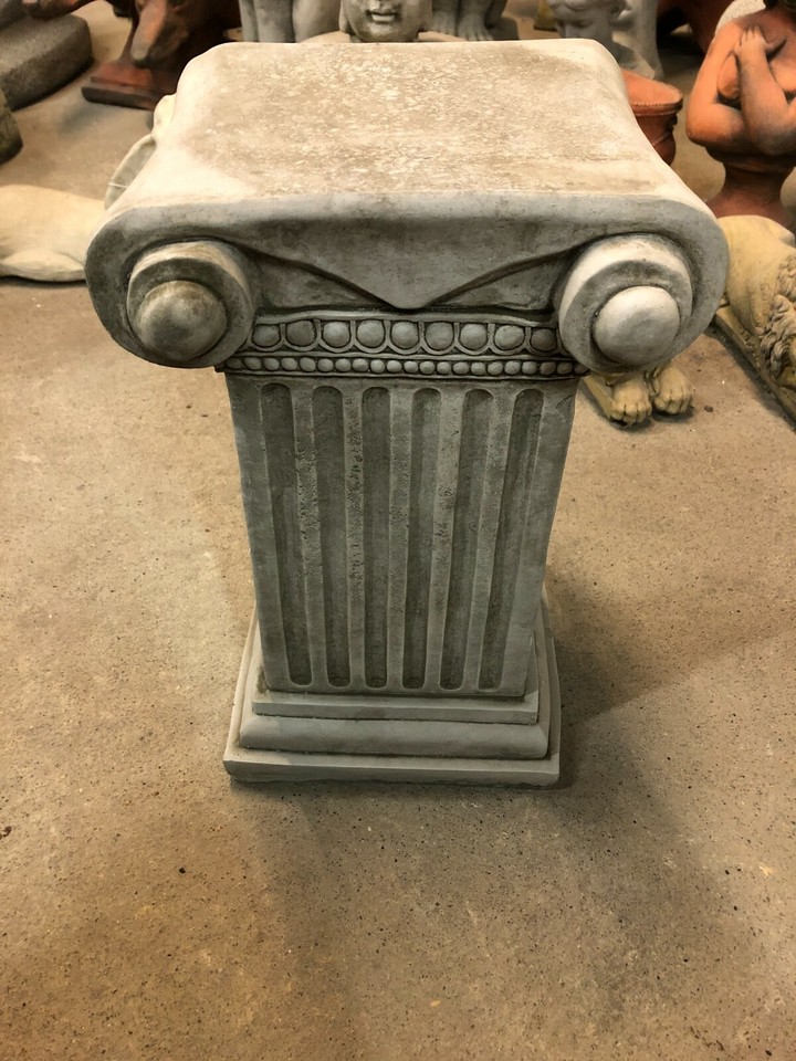 Scroll plinth pedestal Solid heavy concrete garden ornament Scroll ...