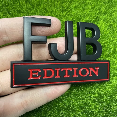 1pc FJB Edition Emblem 3D Fender Badge Decal Sticker Adhesive Black Red ...
