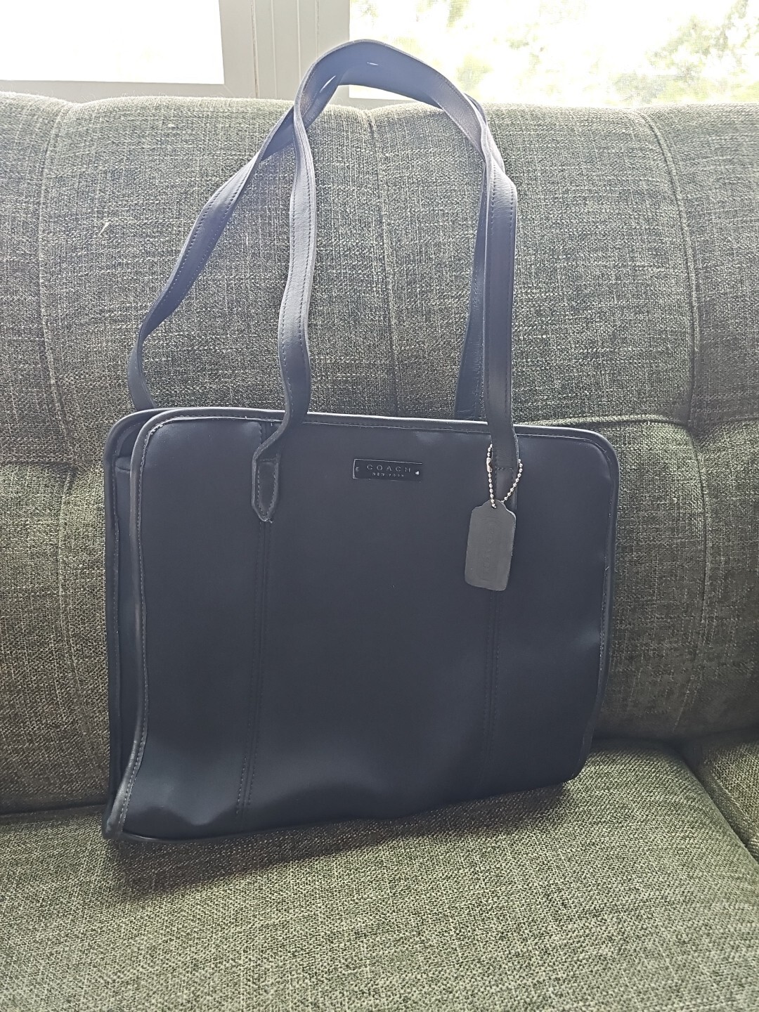 Vintage Coach New York Shoulder Bag Neoprene Black Pu… - Gem