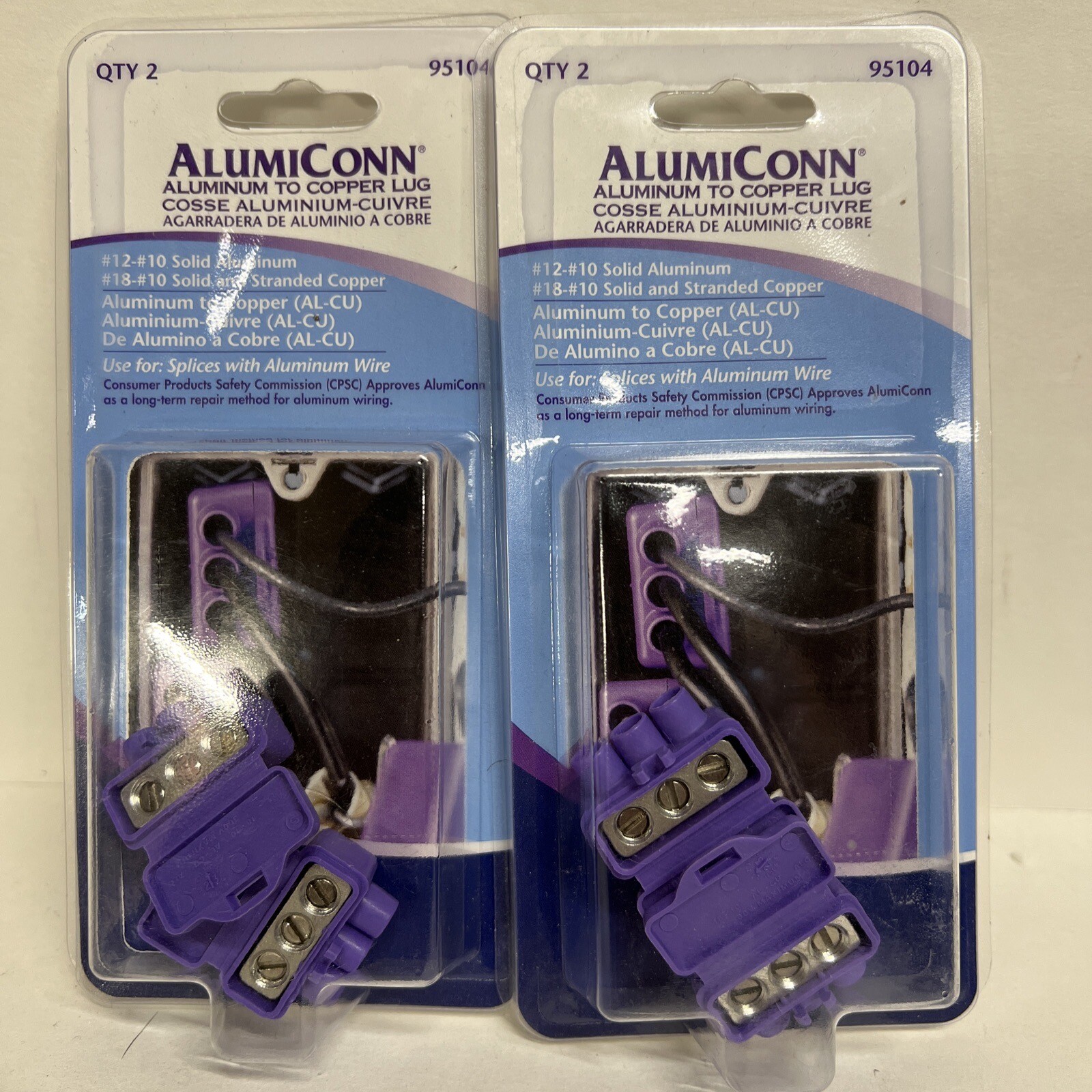 4 AlumiConn Wire Connector/Terminal 2Port Al/Cu Purple+Silicone Sealant ...