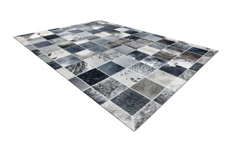 Modern practical printed RUG PATCHWORK Cow Hide Patchwork squares grey ...