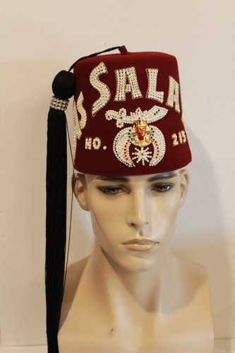 Vintage As Salam Shriners Fez Hat Wool Tassel Masonic Uniform Sz 7 1/4 ...