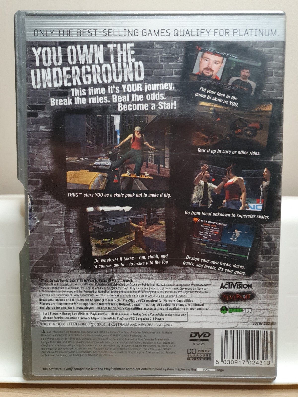 Tony Hawk's Underground for Sony PlayStation 2 PS2 | 2003 | THUG AUS ...