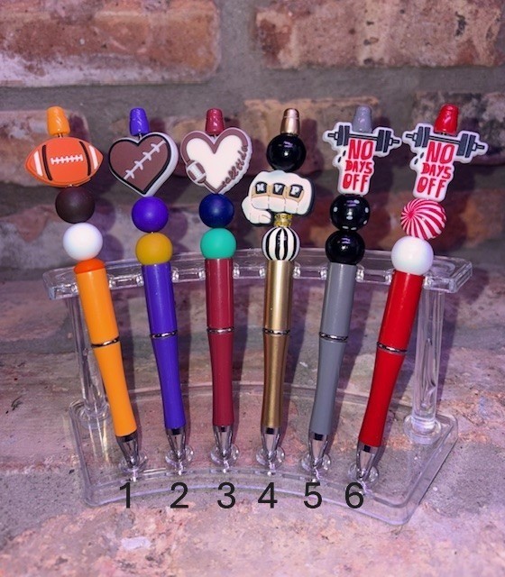SPORTS custom beaded pens basketball football softball volleyball ...