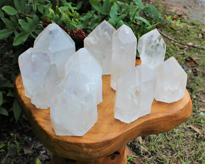 LARGE Clear Quartz Crystal Point with Cut Base - Free Standing Crystal ...
