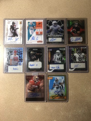 10 Card NFL Autograph/Rookie Football Card Lot - Serial #’d/AUTO/RC's ...