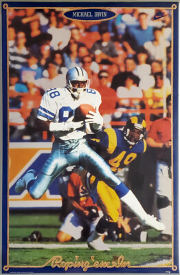 Michael Irvin ROPING EM IN Dallas Cowboys 1992 NFL Vintage NIKE 23x35 ...