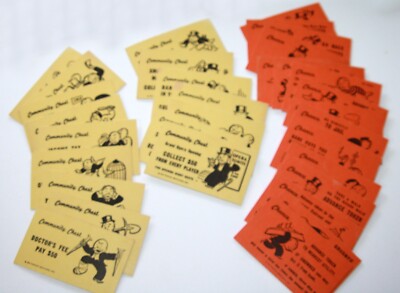 Vintage Monopoly cards Chance Community Chest orange yellow 1970s | eBay