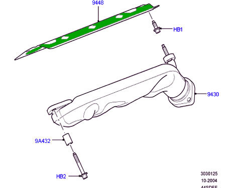 Land Rover Exhaust Manifold Gasket RH Range Lr3 RR Sport V8 4603138 OEM ...