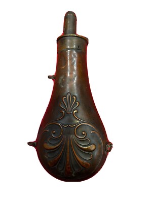 AM Flask & Cap Co Powder Flask Horn Old Vintage #221008 | eBay