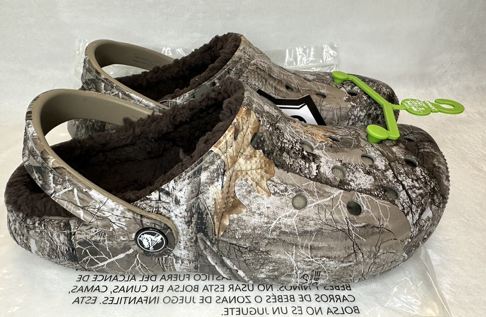 Crocs Classic Lined Realtree Edge Camo Clog 205377-280 Chocolate M7 W9 ...
