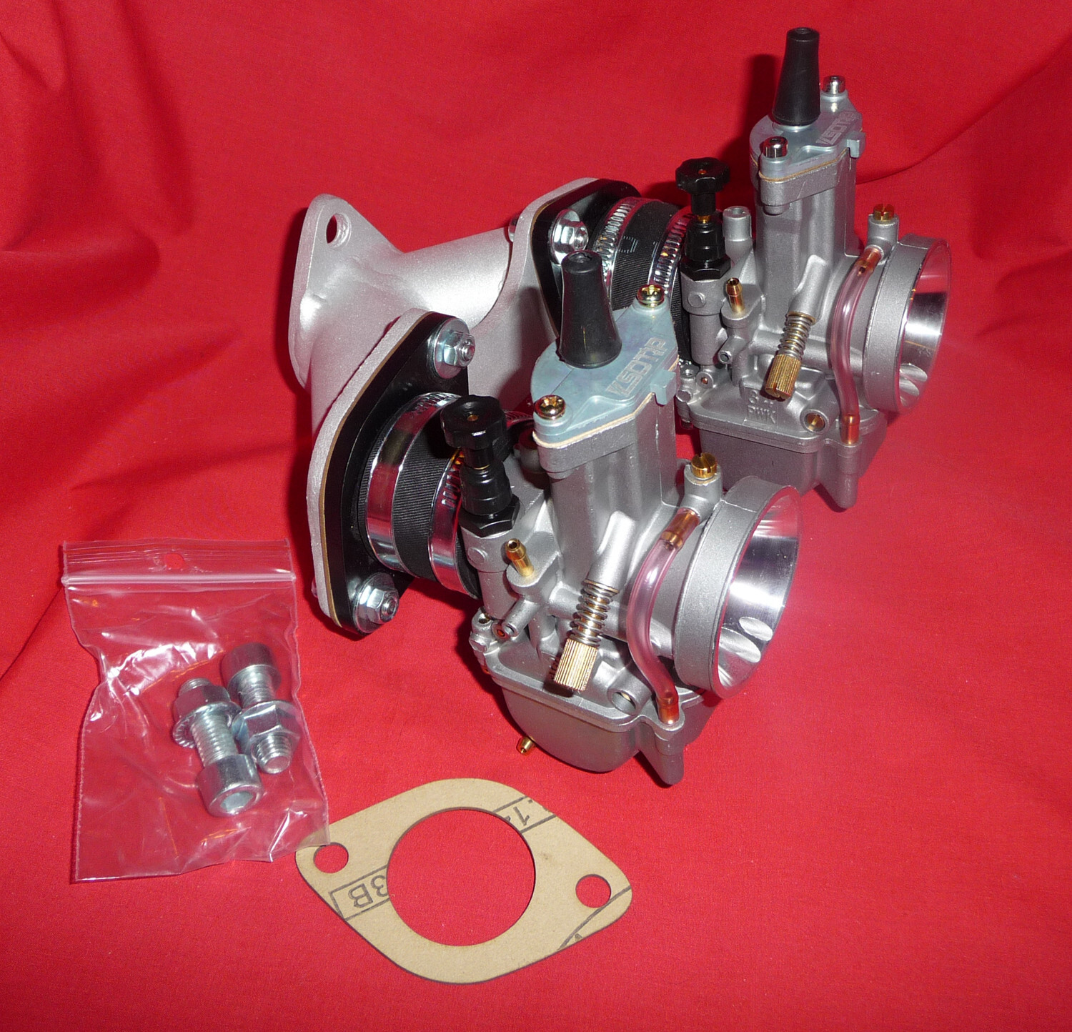Dual Carb Manifold with Carbs for Harley Panhead, Shovelhead, Ironhead ...