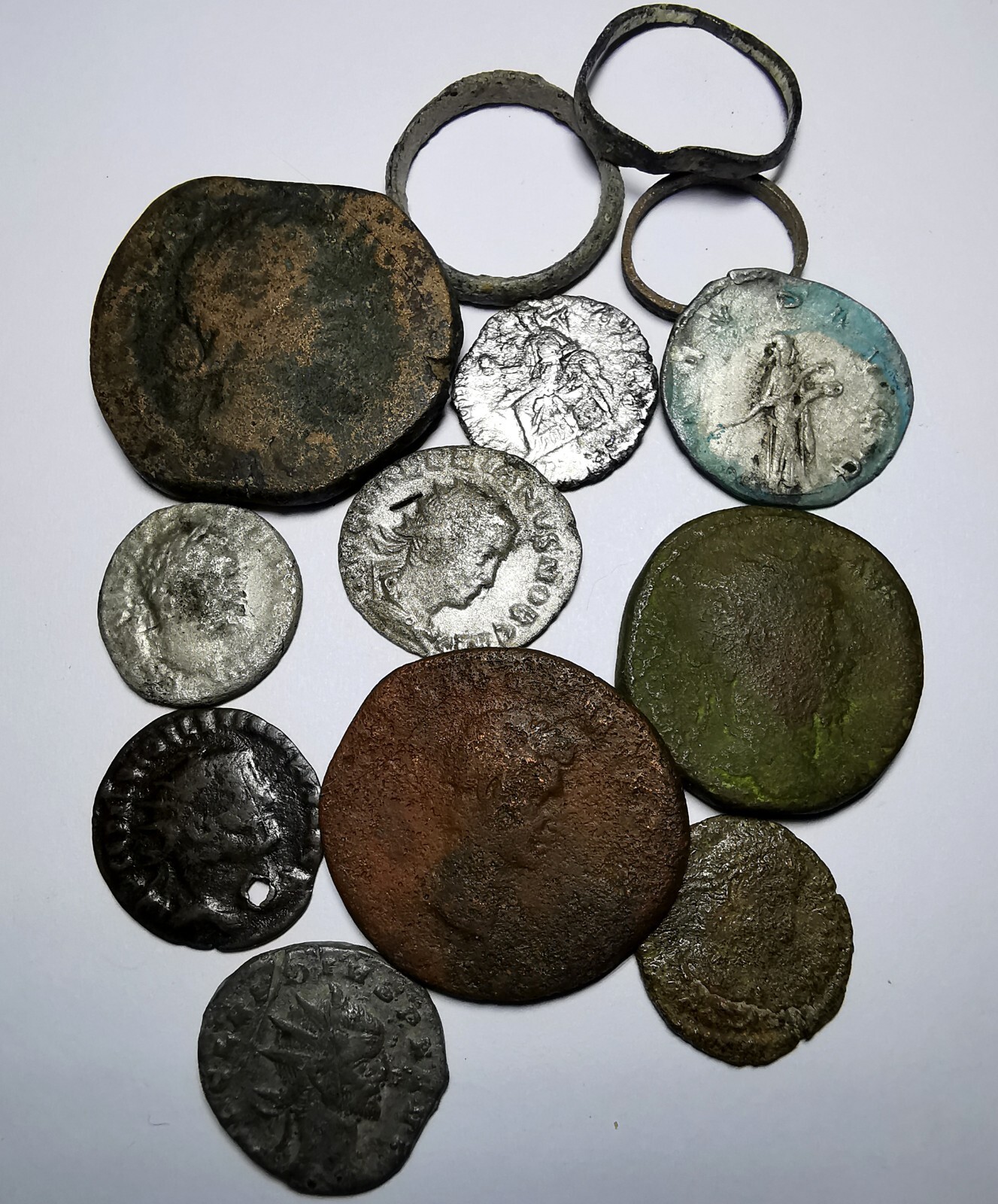 Ancient Roman Silver & Copper Coins LOT7 - 13 pieces SEE PICTURE!! | eBay