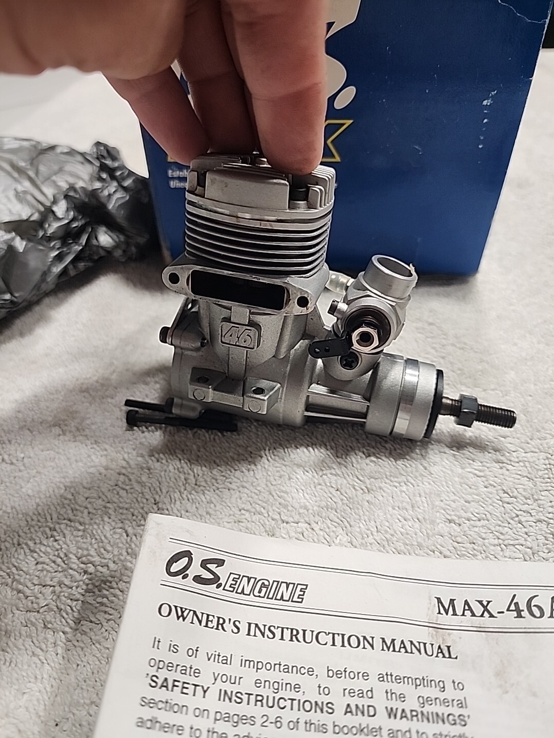 OS Max 46 AX Nitro RC Airplane Engine with 873 Muffler CLEAN UNTESTED ...