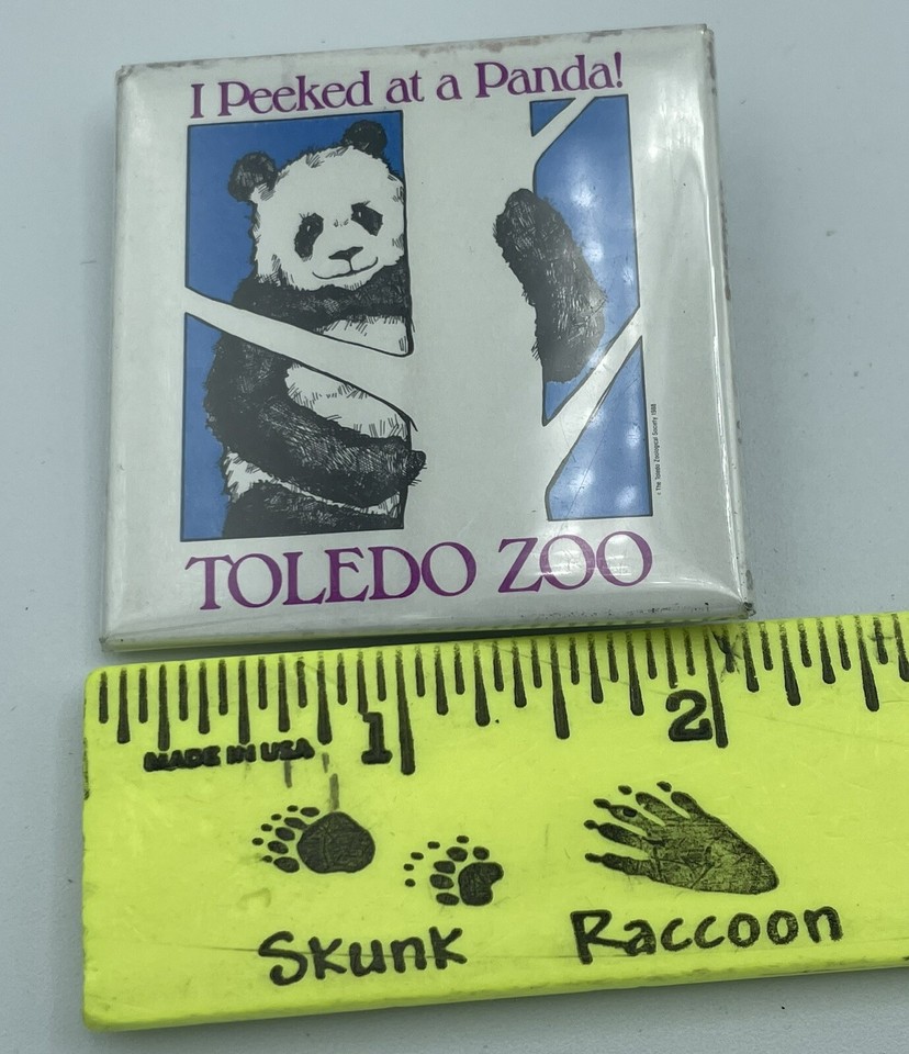 1980s Toledo Zoo Button Pin I Peeked at a Panda! Ohio Bear Exhibit ...