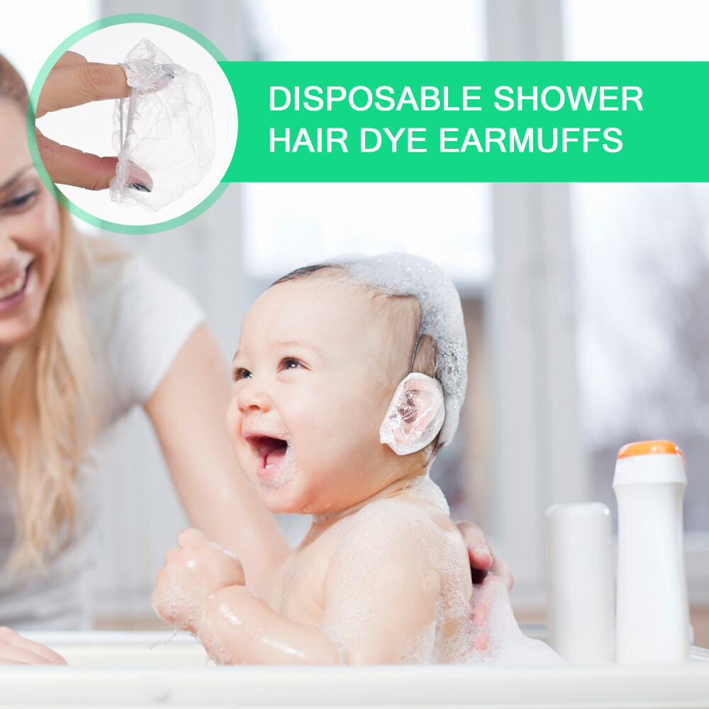 200 Pcs Shower Ear Caps Bathing Earmuff Child Man Baking Oil ...