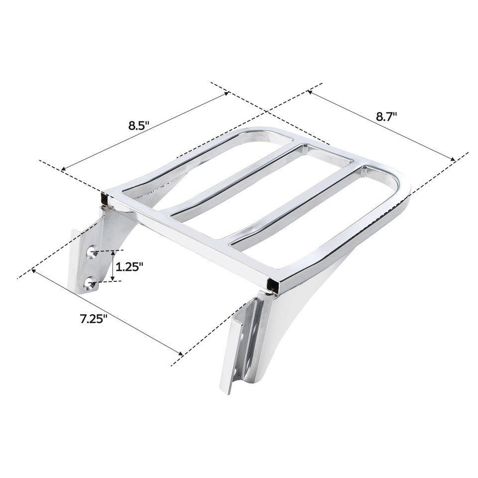 Chrome Detachable Rear Backrest Luggage Rack Fit For Harley Softail ...