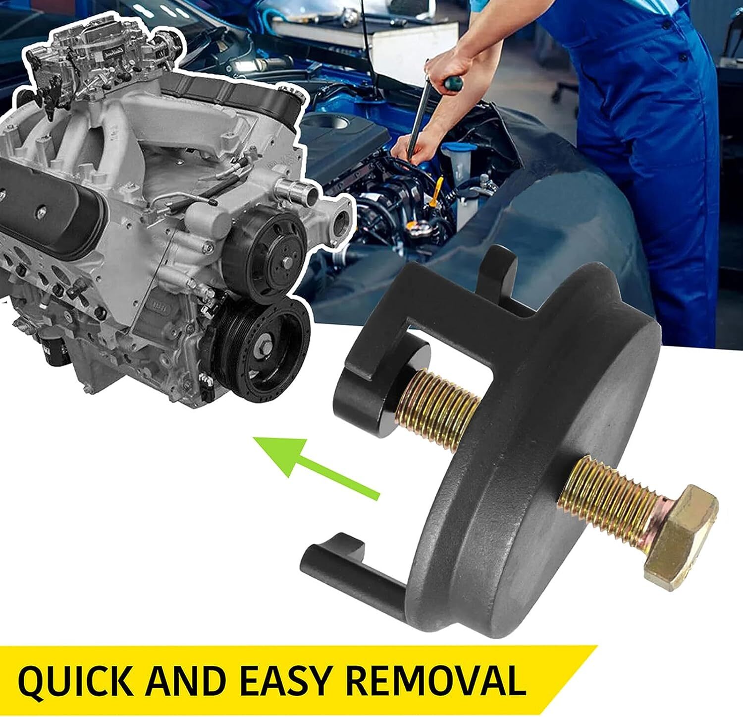 Harmonic Balancer Puller Crank Pulley Puller for GM Dodge Jeep Chrysler ...