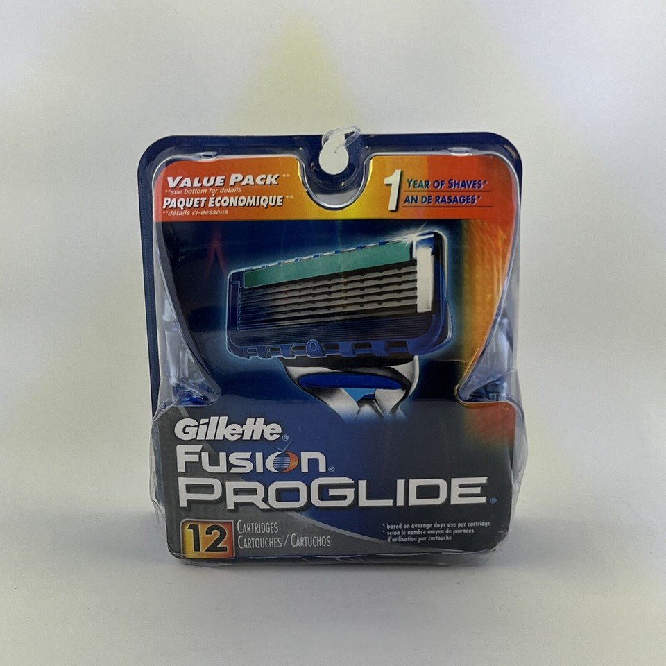 Gillette Proglide Razor Blade Cartridge for Men SEALED Pack of 12 FREE ...