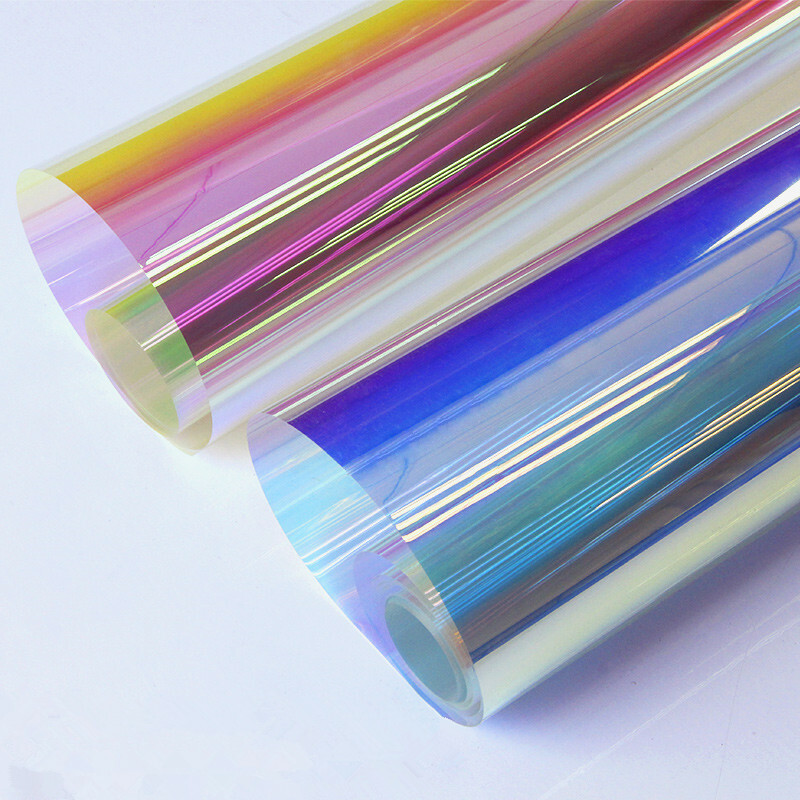 Dichroic Rainbow Window Film Transparent Two-way Sticker for Festival ...