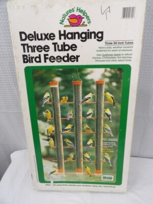 Natures Helpers Deluxe hanging Three Tube Bird Feeder NEW 24 inch Tubes ...