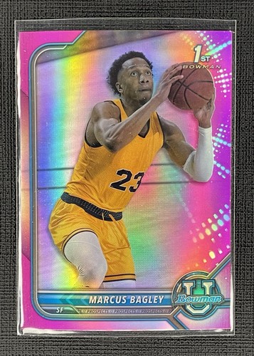 Marcus Bagley Chrome Pink Refractor #65 2021-22 1st Bowman University ...