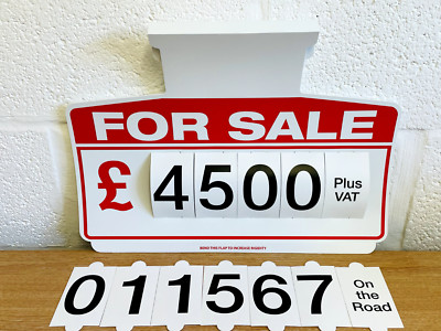 Car Sales Sign/Price Board PLUS Numbers Sheet/For Sale Sign/Sun Visor ...
