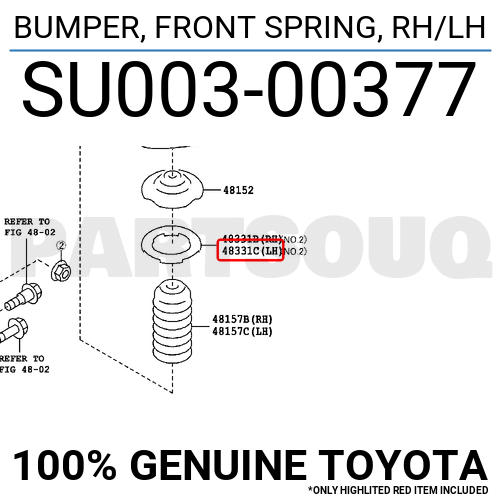 SU00300377 Genuine Toyota BUMPER, FRONT SPRING, RH/LH SU003-00377 | eBay