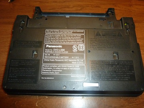 Panasonic DVD-LS86 Portable 8.5" LCD Screen DVD Player - Non Working"AS ...