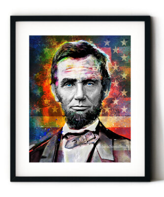 President Abe Lincoln Wall Art Lincoln Portrait Art Classroom Decor ...