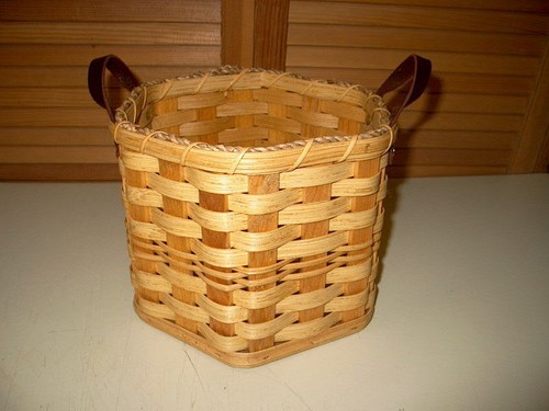 Genuine AMISH 'SnowFlake' BASKET Riveted LEATHER Handles by ZOOK in ...